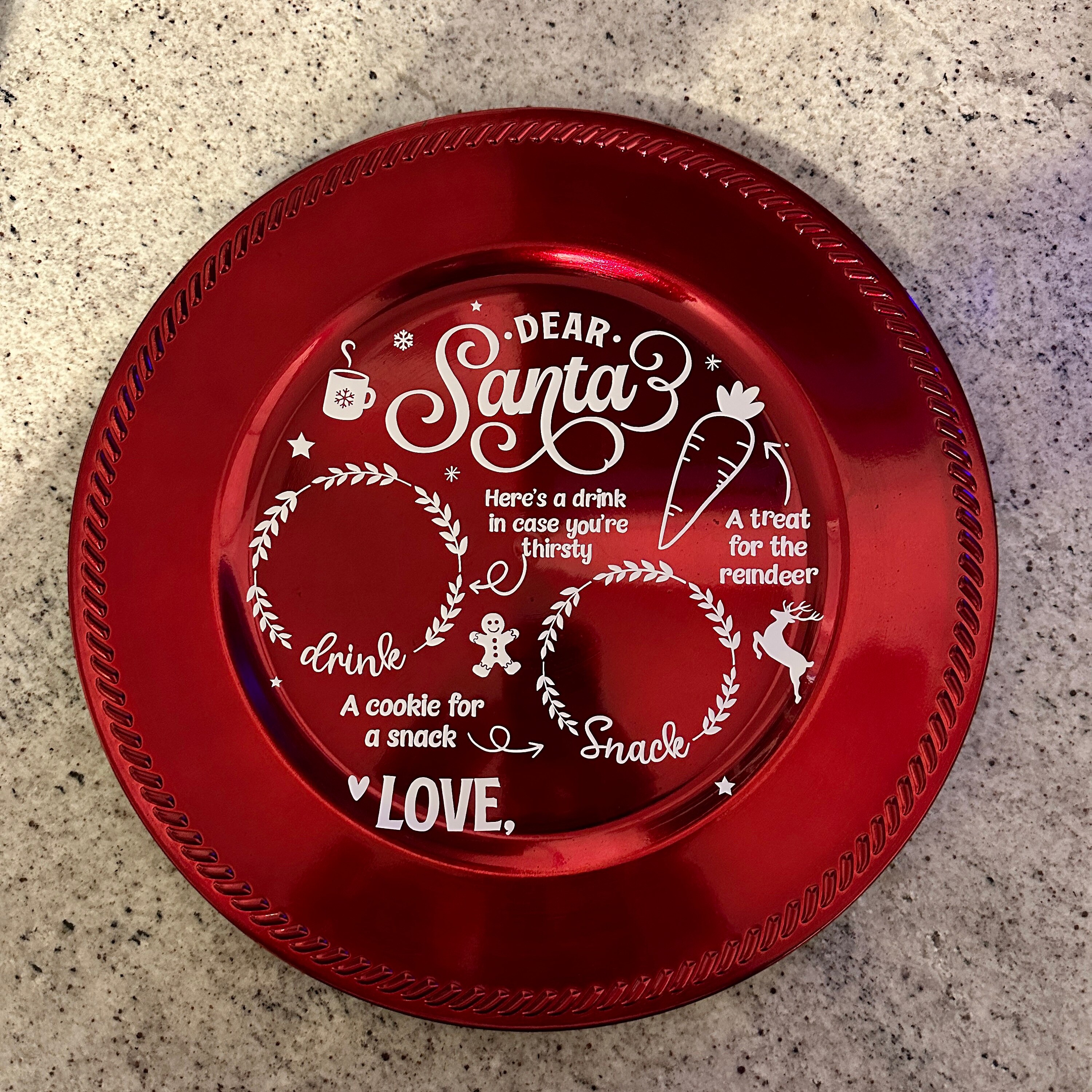 Dear Santa Customized Plate, Dear Santa Personalized Tray, Personalized ...