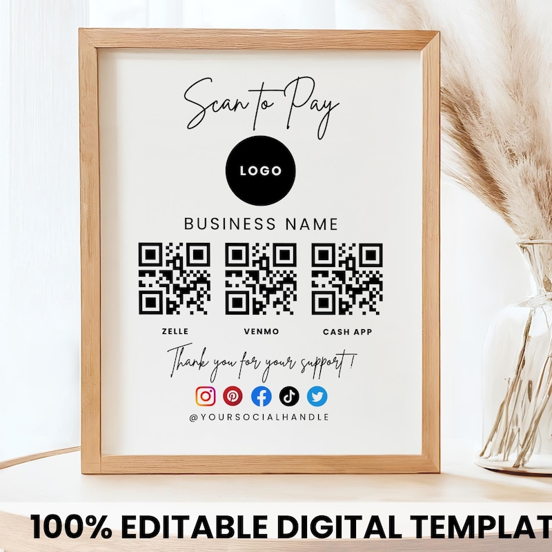 Venmo Qr Code Sign 3d - Etsy