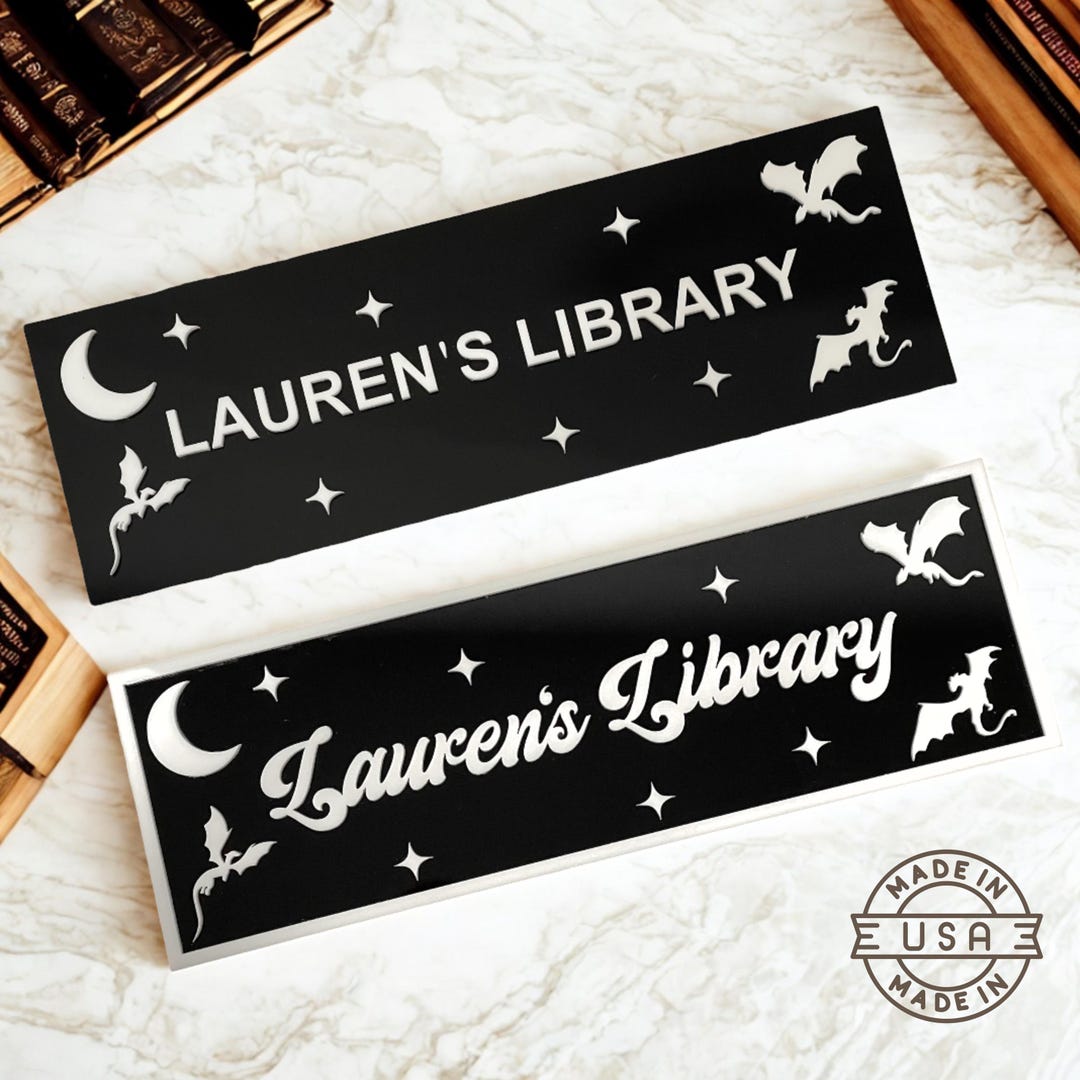 Bookshelf Decor, Custom Library Sign, Bookish Gifts, Bookish Decor ...