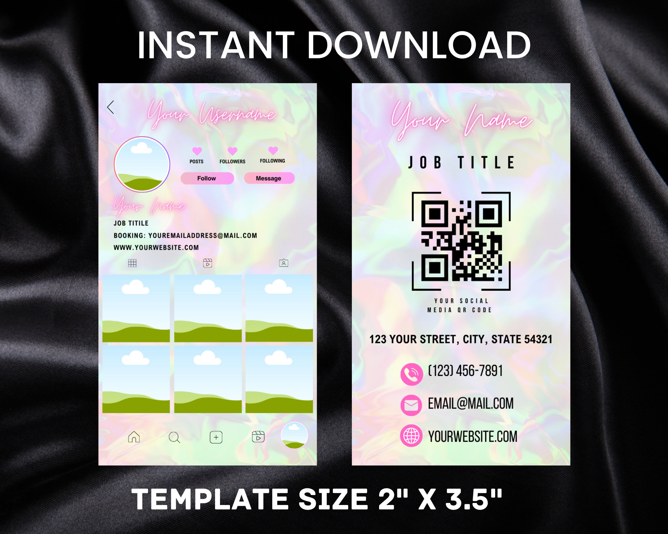 Esthetician Business Card Template DIY Editable Template QR Code Template Esthetician Business ...
