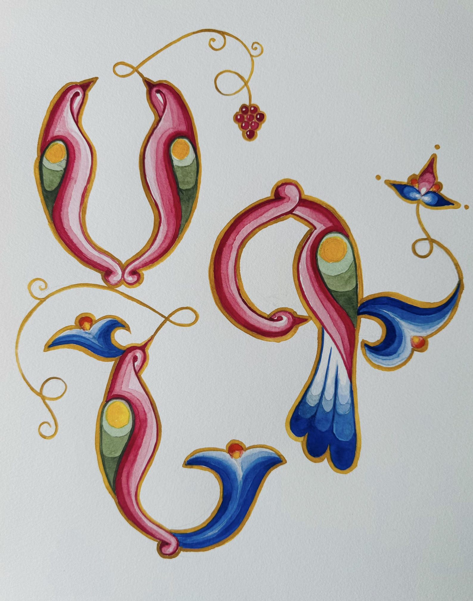 Armenian Trchnakir Watercolor Art Painted on Demand - Etsy