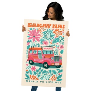 Retro Jeepney Art - Manila Philippines Travel Poster - Filipino Art ...