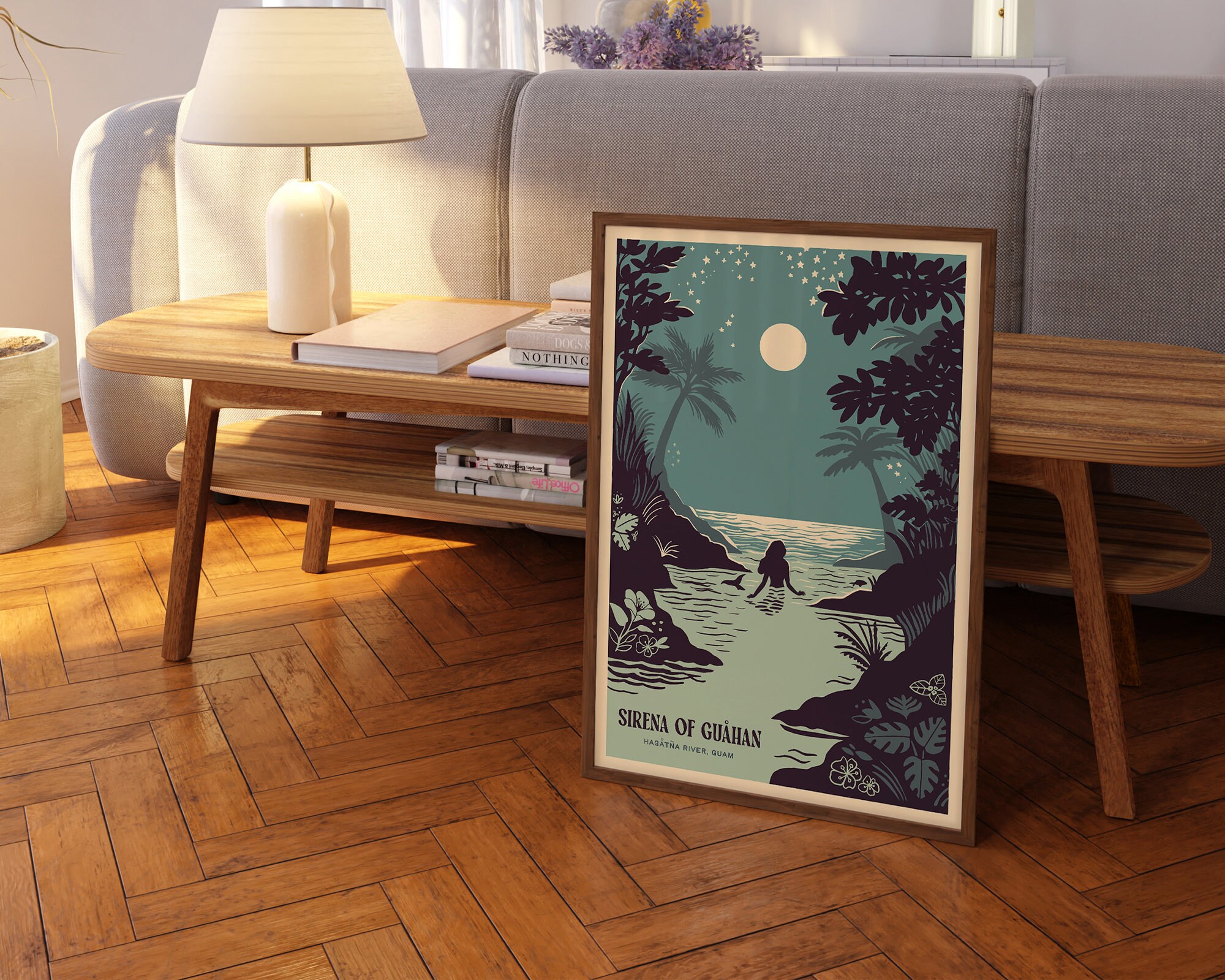 Retro Guam Sirena Art Print, Pacific Island Legends, Sirena of Guam ...