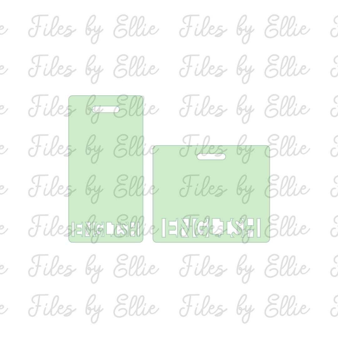 Vertical and Horizontal ENGLISH ID Badge Backer File - Etsy
