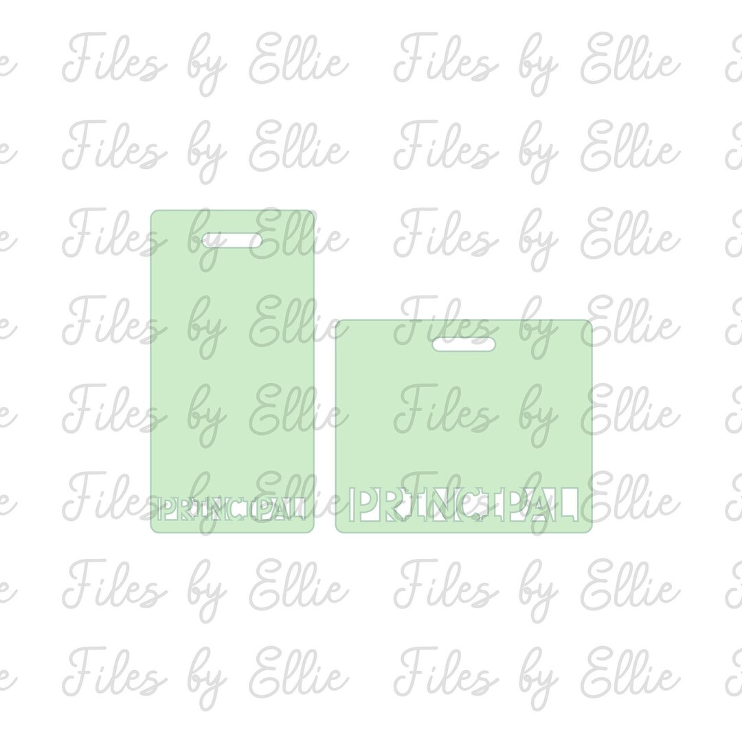 Vertical and Horizontal PRINCIPAL ID Badge Backer File - Etsy