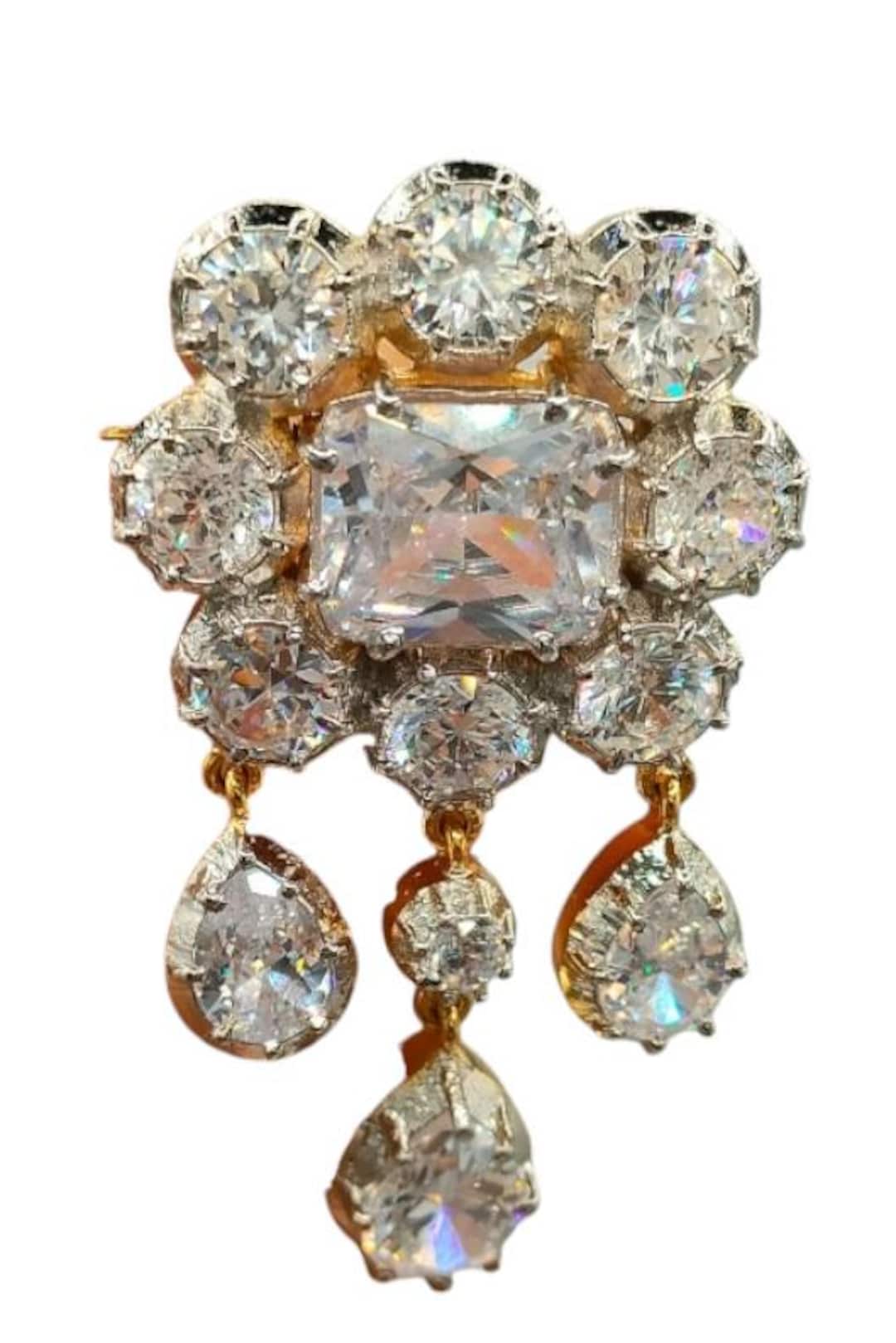 18th Century 14k White Gold Plated Bezel Set 92sterling Silver ...