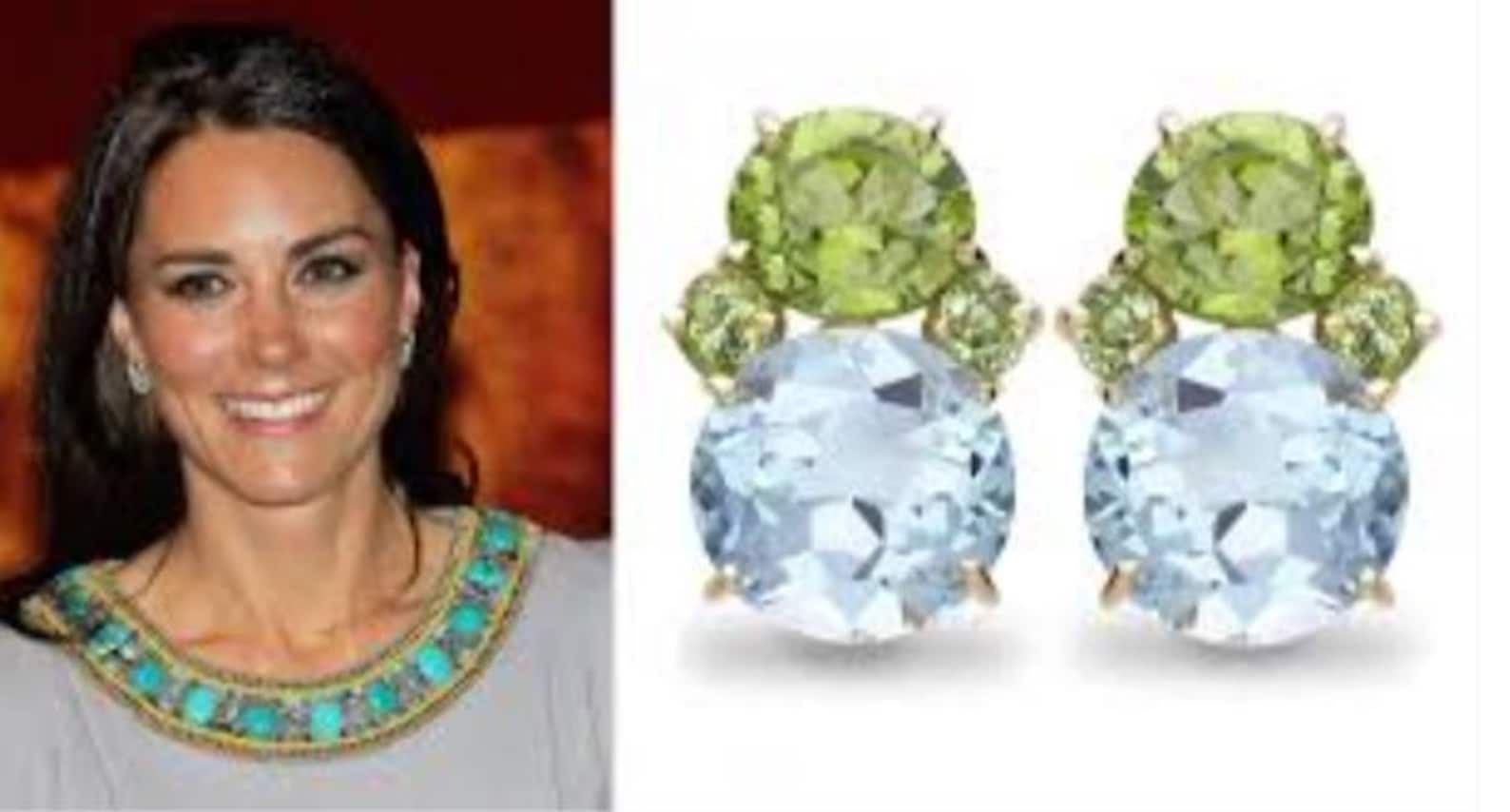 Kate Middleton Topaz Earing With 925 Sterling Silver Gift for Her - Etsy