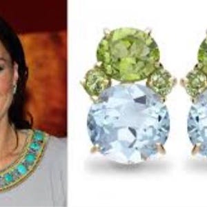 Kate Middleton Topaz Earing With 925 Sterling Silver Gift for Her - Etsy