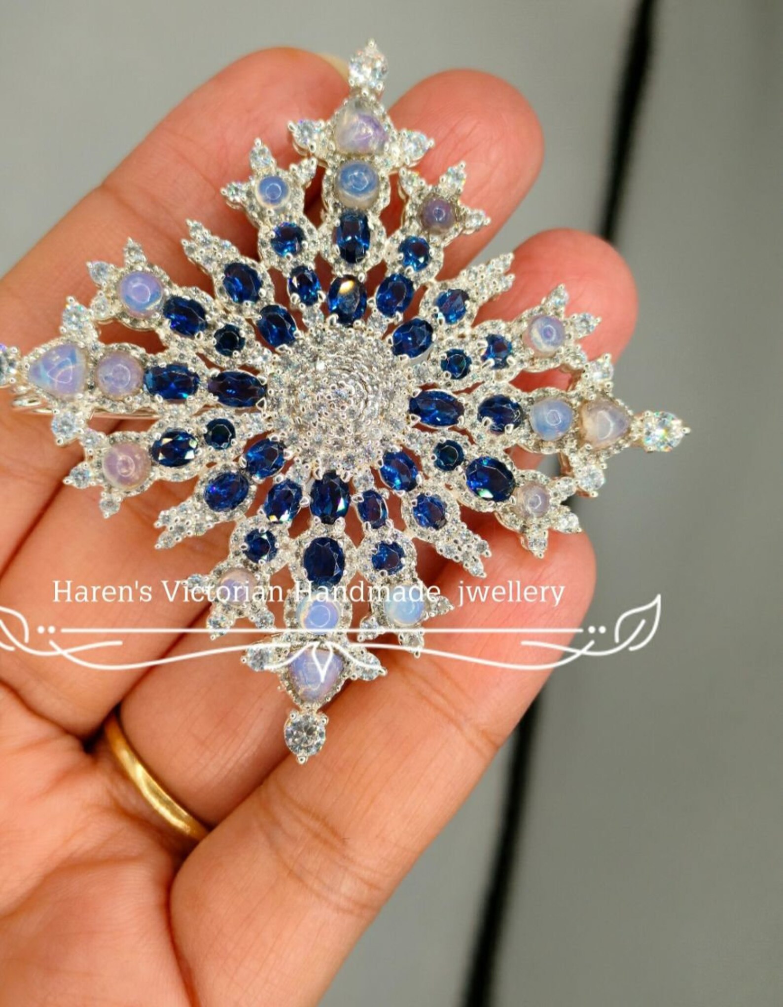 Edwardian Style Sim Diamond Queen Elizabeth II Canadian Sapphire ...