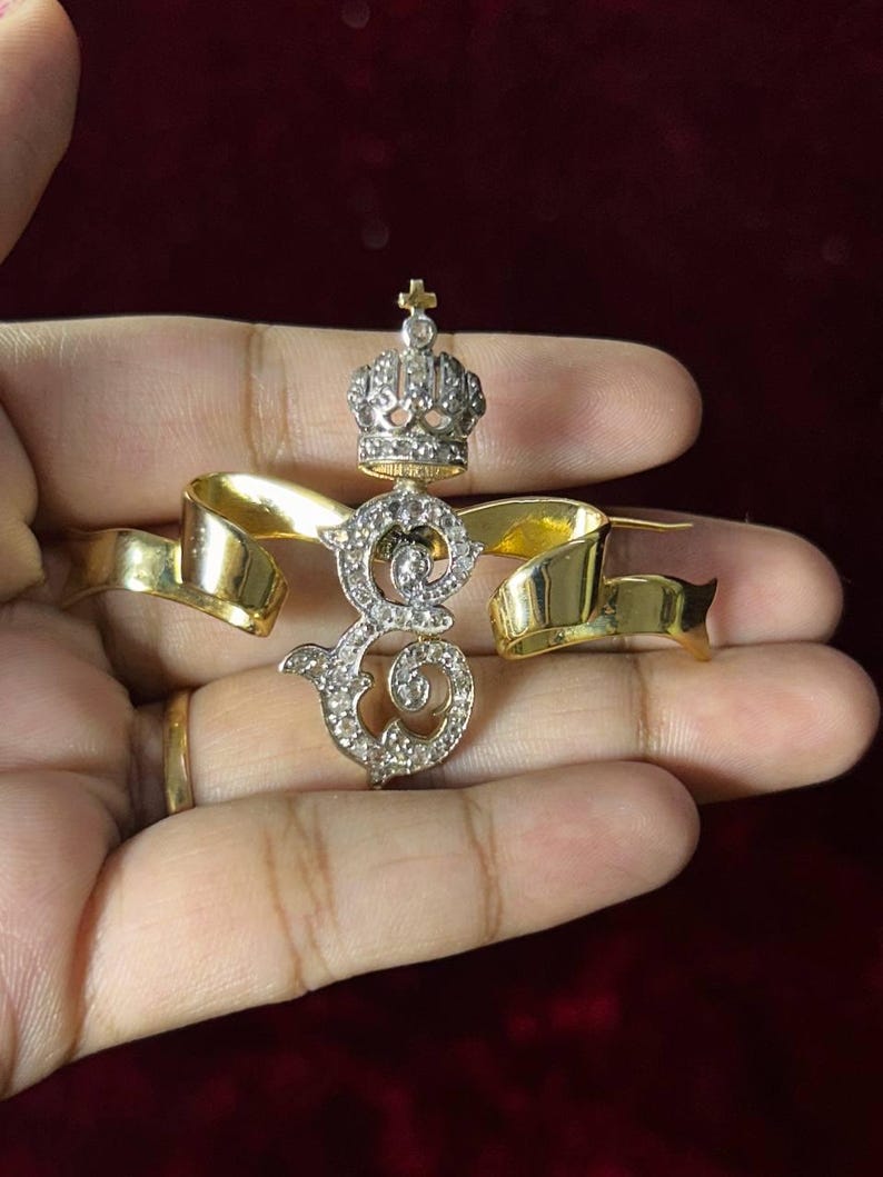 Antique Princess Elisabeth of Austria Rose Cut Diamond Silver Brooch ...