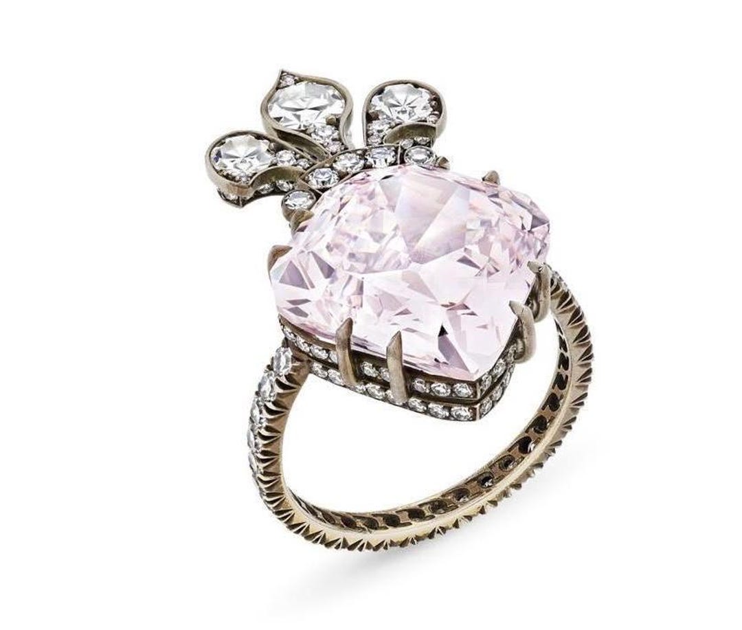 Vintage Marie Therese Pink Topaz Ring: 925 Sterling Silver Moissanite ...
