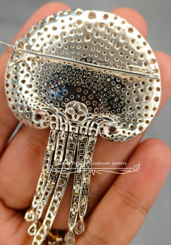 Vintage Reproduction 925 Sterling Silver 12.67 CWT Moissanitend 1 Carat ...