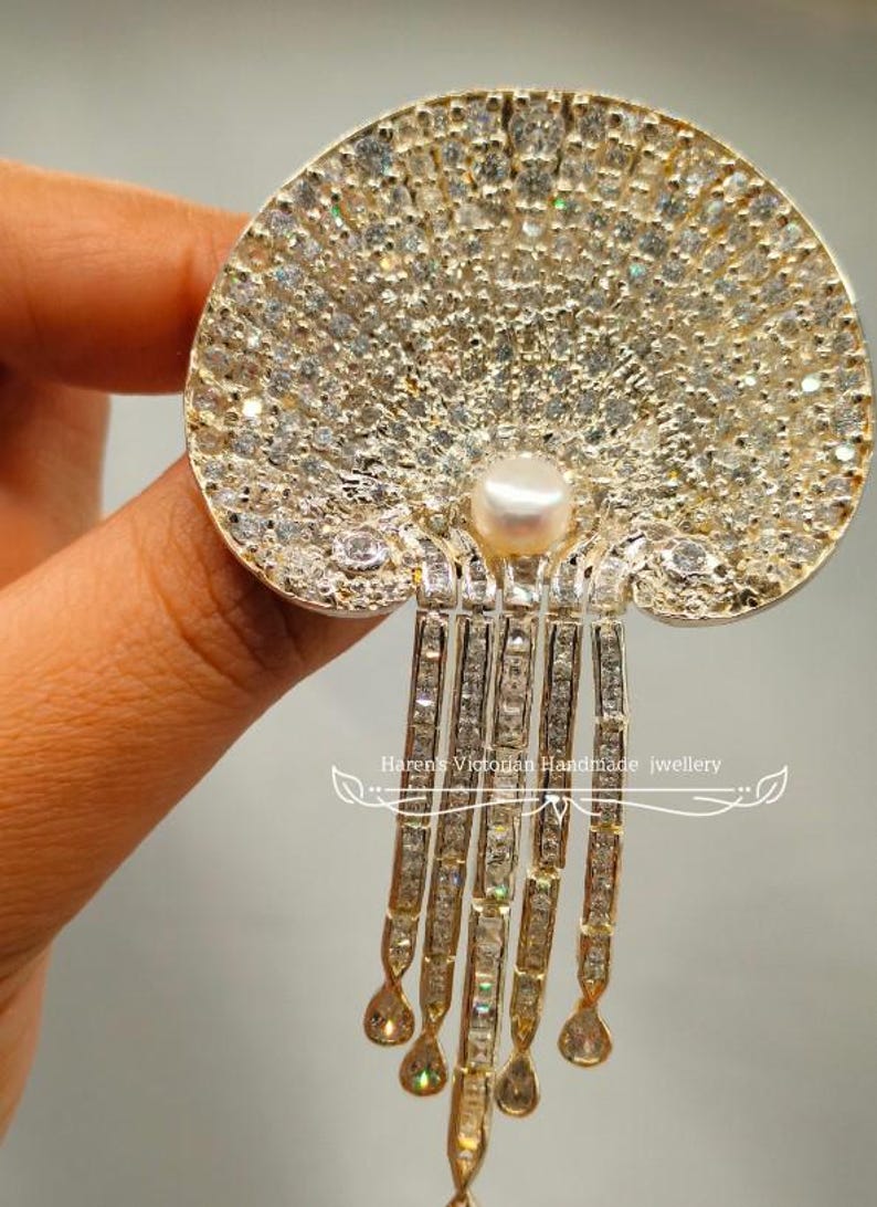 Vintage Reproduction 925 Sterling Silver 12.67 CWT Moissanitend 1 Carat ...