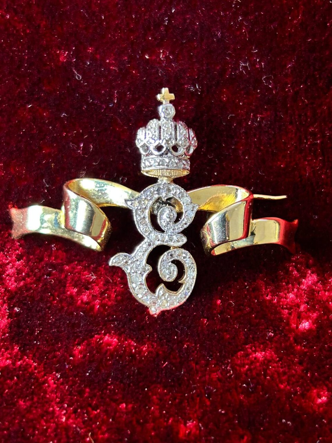 Antique Princess Elisabeth of Austria Rose Cut Diamond Silver Brooch ...