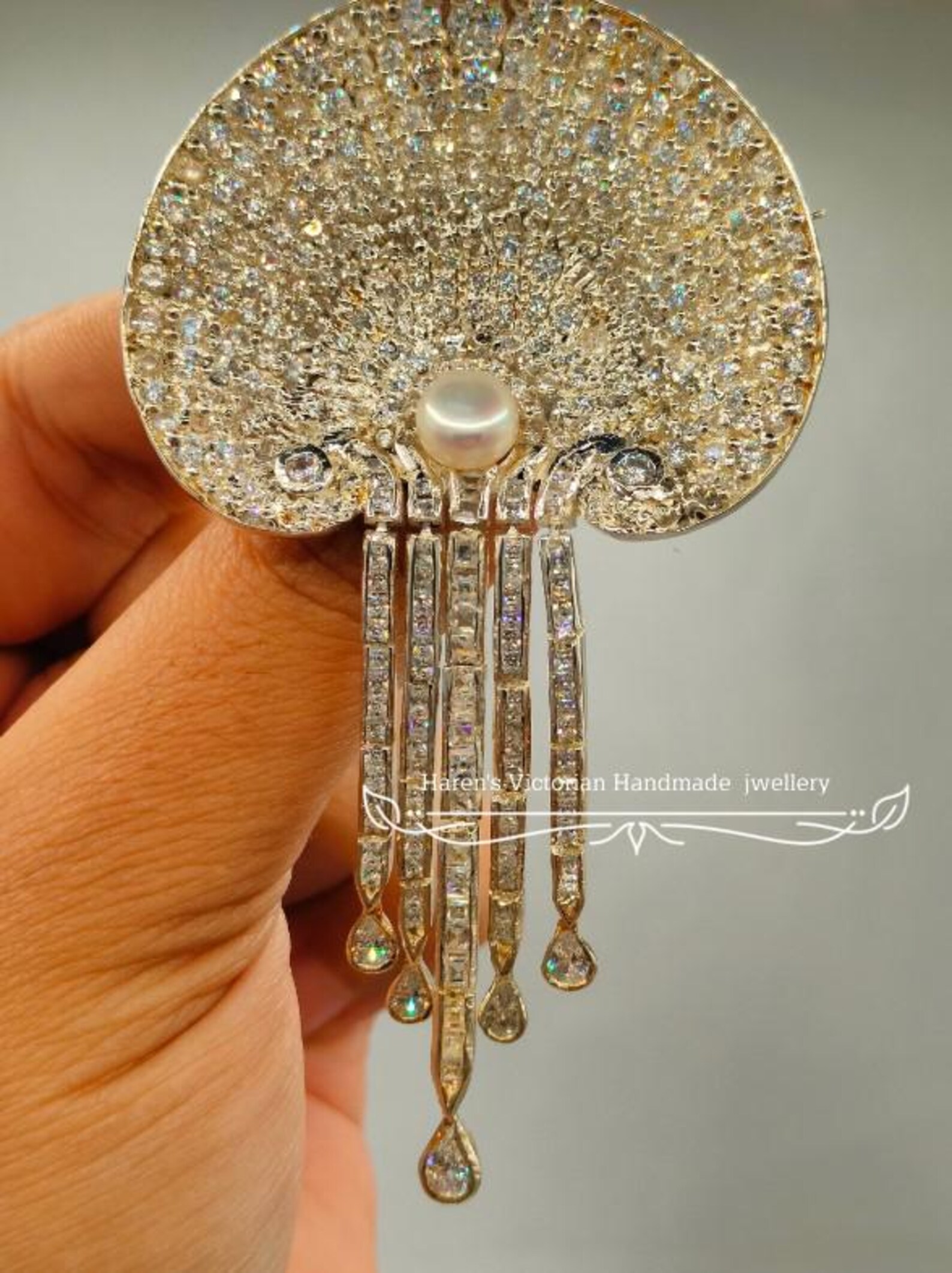 Vintage Reproduction 925 Sterling Silver 12.67 CWT Moissanitend 1 Carat ...