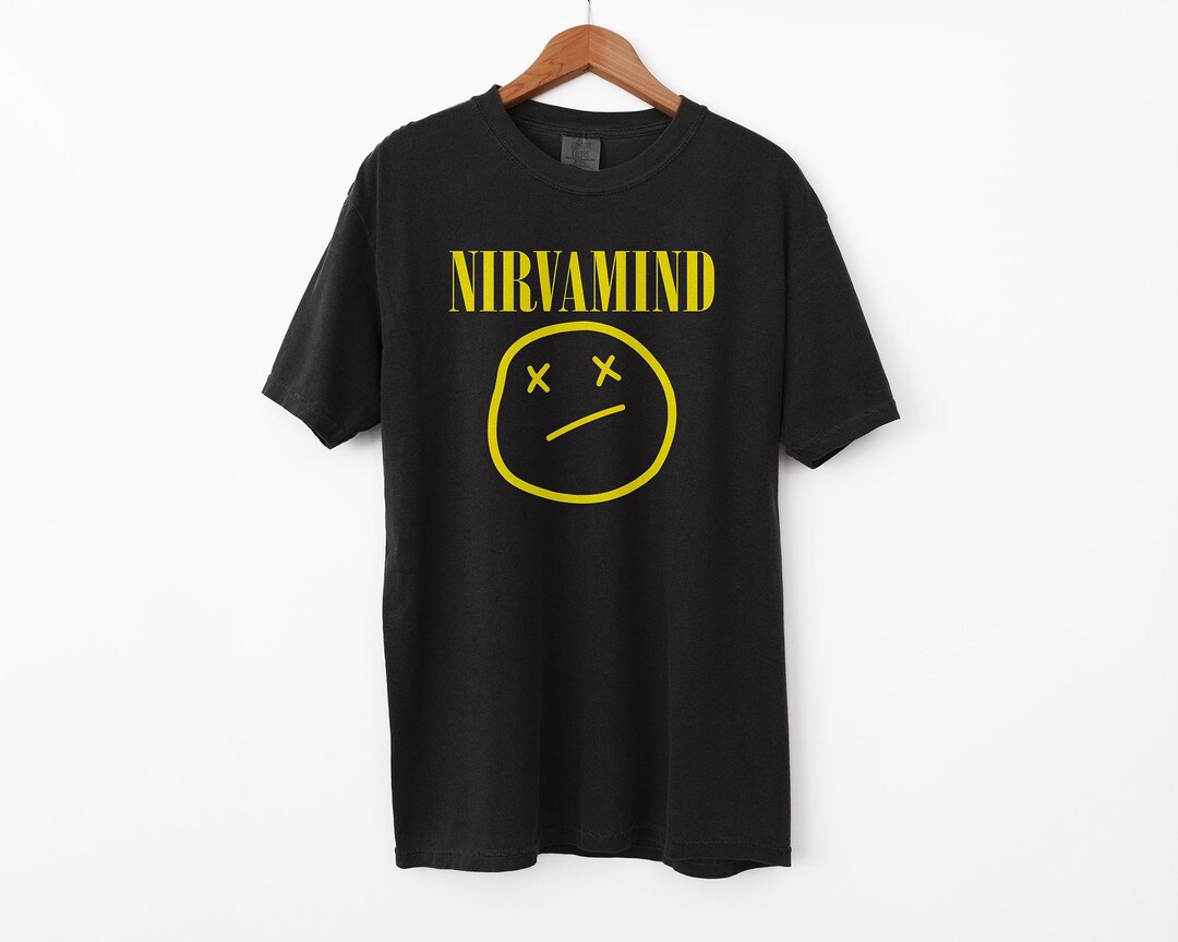 Funny Nirvana 90s T-shirt, Grunge Shirt, Nevermind Smiley Face Tee ...