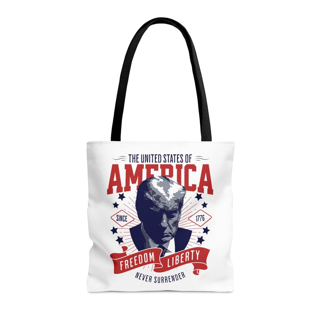 Trump Mugshot Tote Bag, Never Surrender Design, Election 2024 Donald ...