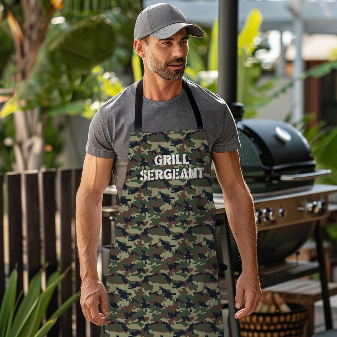 Camo Grillmaster Apron, Military Themed BBQ Apron, Grill Sargeant ...