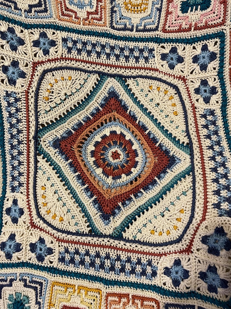 Crochet Moroccan Blanket Afghan (from Annie's Kit Club) - Etsy