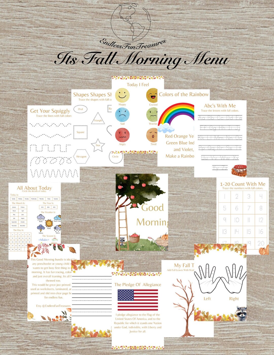 Its Fall Morning Menu for Preschool - Etsy