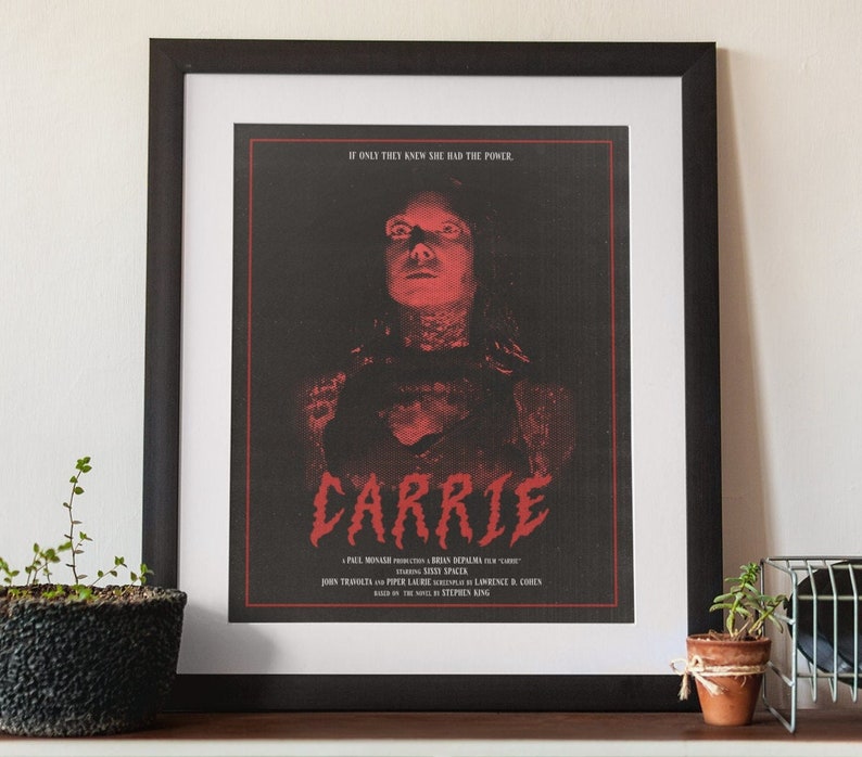 Carrie Vintage Movie Poster, Horror Movie Poster, Retro Wall Art ...