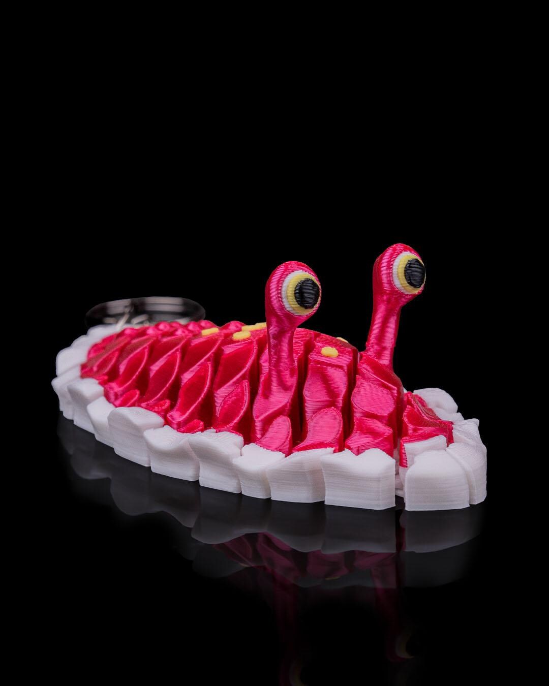 Flexi Sea Slug Keychain – 3D Printed Articulated Animal Toy | Cute ...