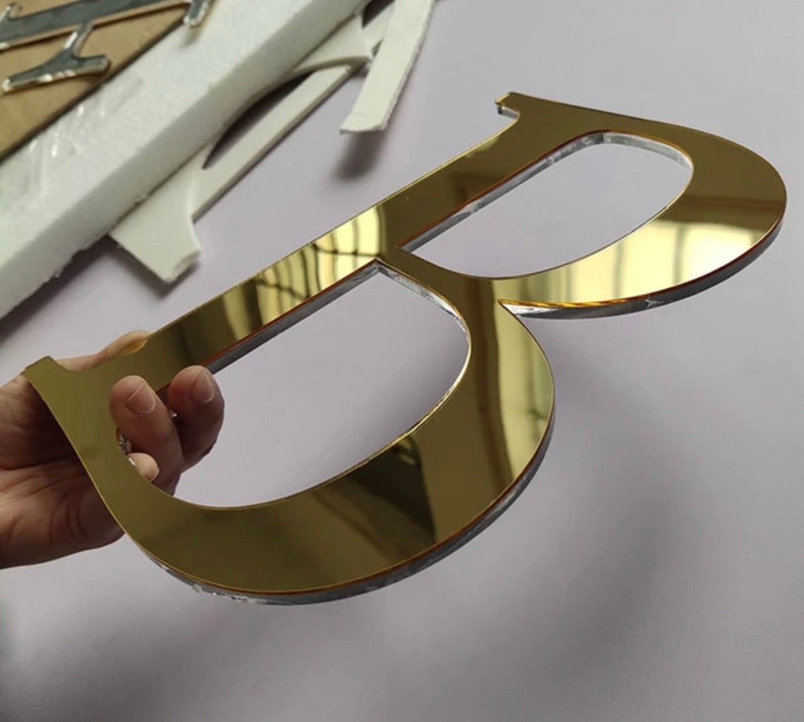 Mirror Letters and Numbers Acrylic Gold, Silver, Black Mirrored Acrilyc ...