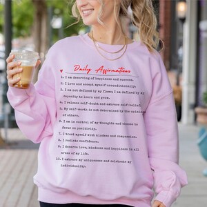 Daily Affirmations, Self-love Reminder, Healthy Affirmations Sweater ...