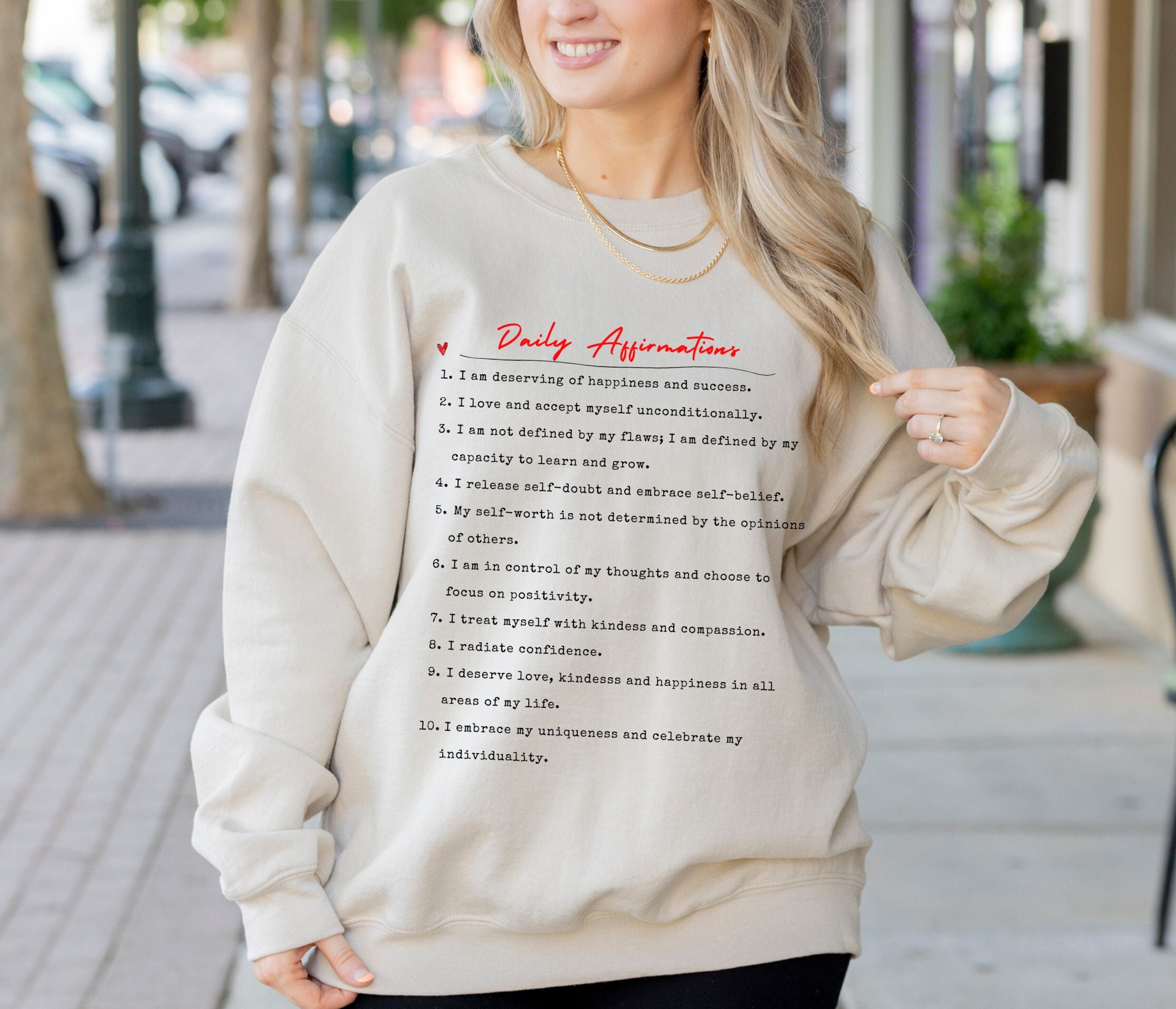 Daily Affirmations, Self-love Reminder, Healthy Affirmations Sweater ...