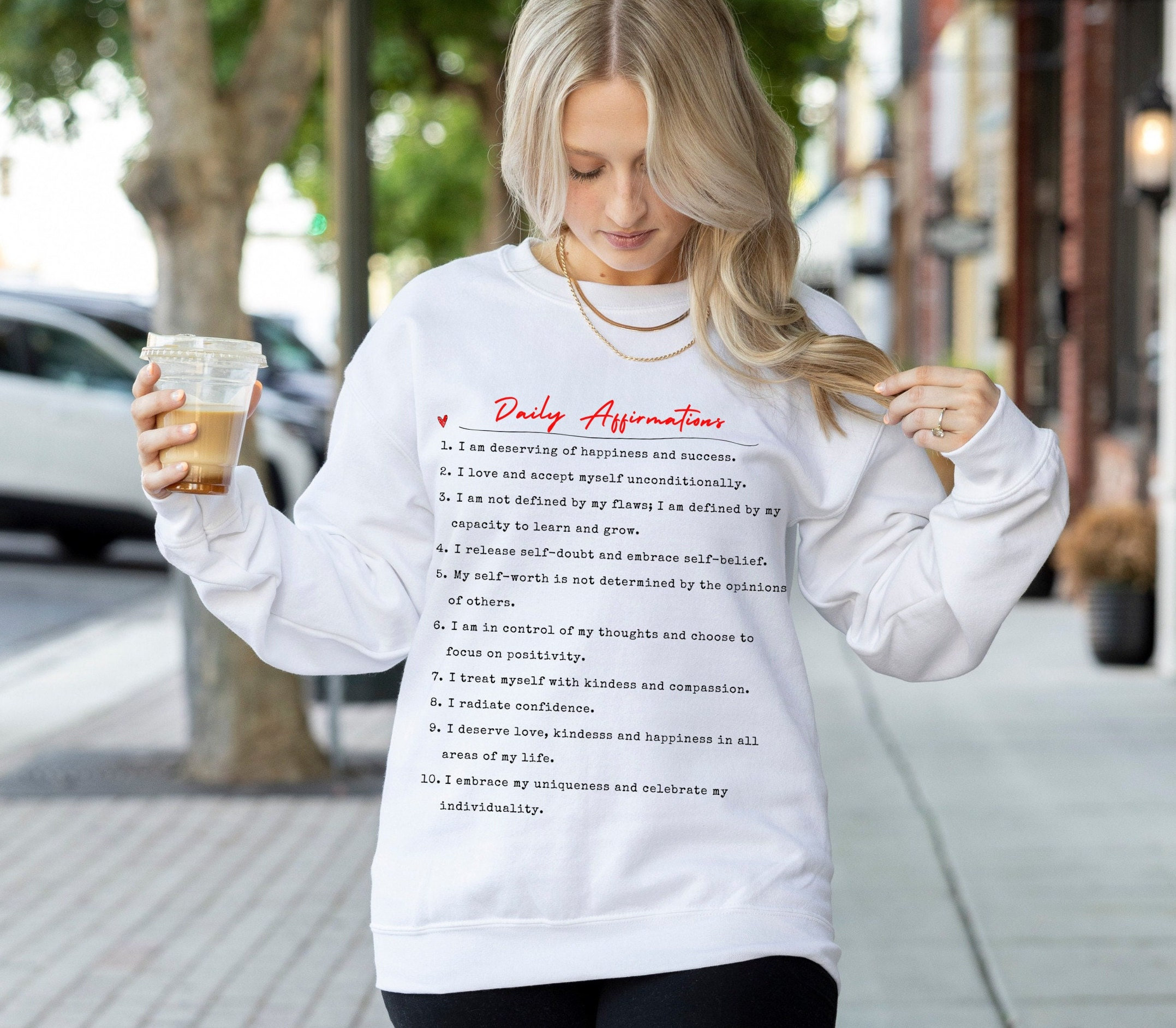 Daily Affirmations, Self-love Reminder, Healthy Affirmations Sweater ...
