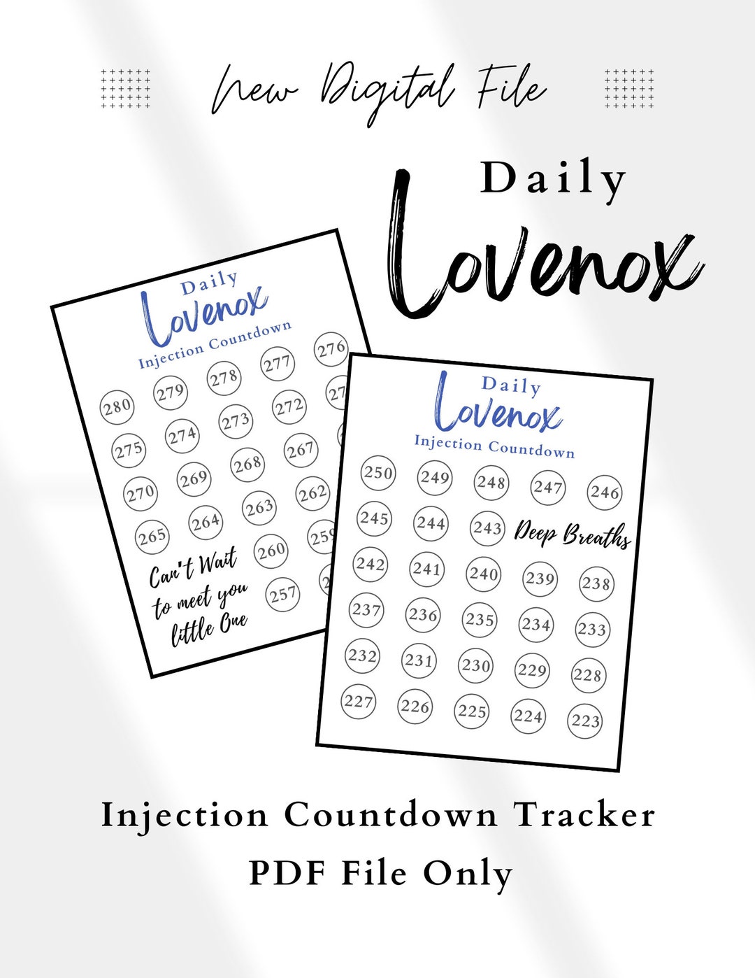 Daily Lovenox Injection Countdown Tracker Sheets - Etsy
