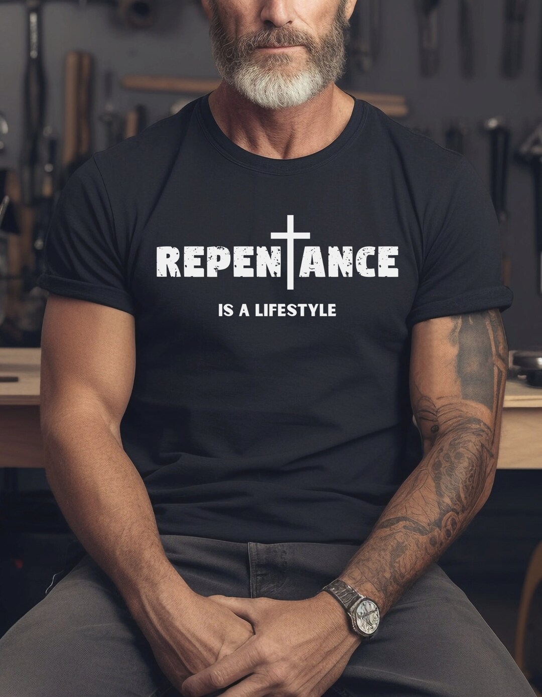 Christian Merch, Christian Streetwear for Men, Repentance is a ...
