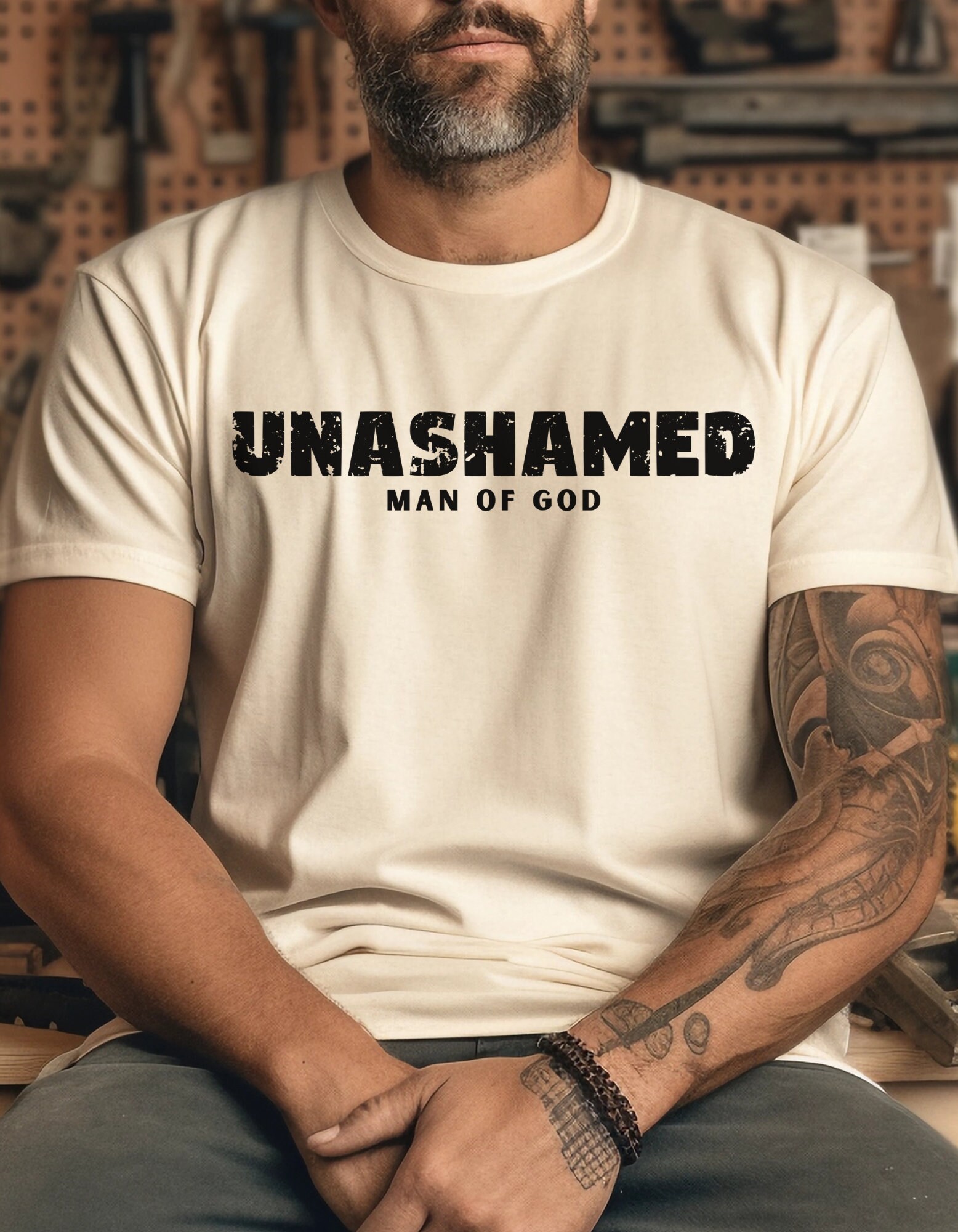 Unashamed Shirt for Men, "unashamed" Written in Grunge Font With Transparent Parts of the ...
