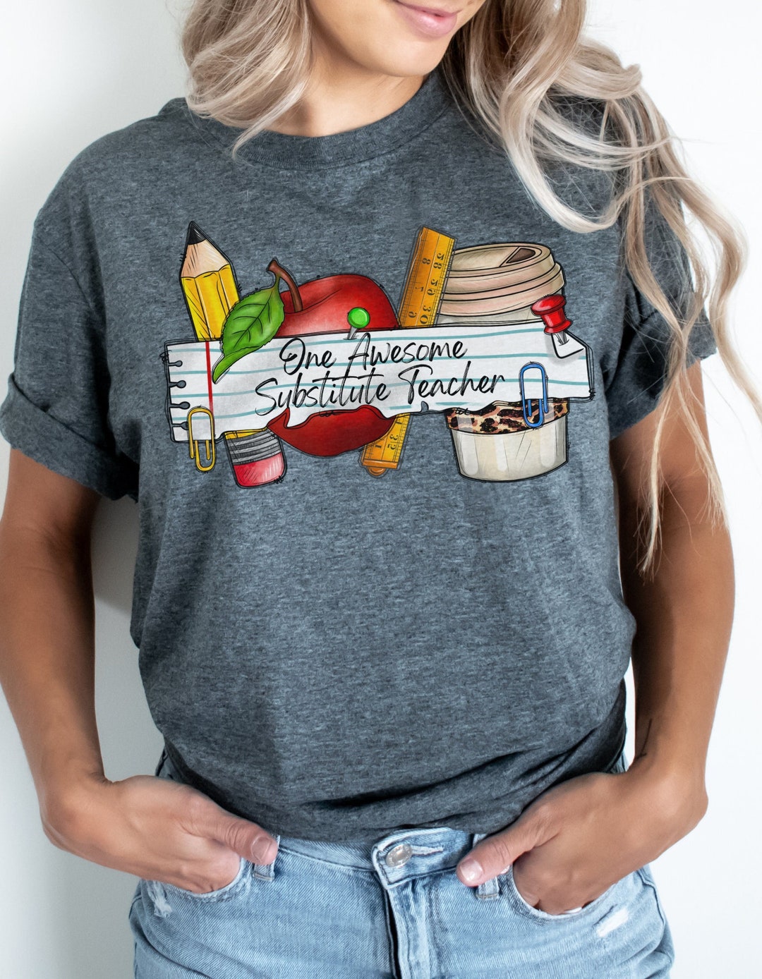 Women's Substitute Teacher Shirt, One Awesome Substitute Teacher T ...