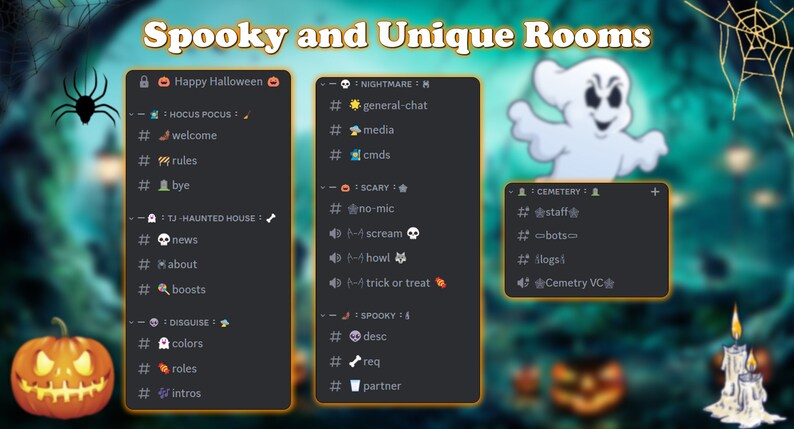 HALLOWEEN Discord Server Template, Spooky Discord Server, Trick or ...