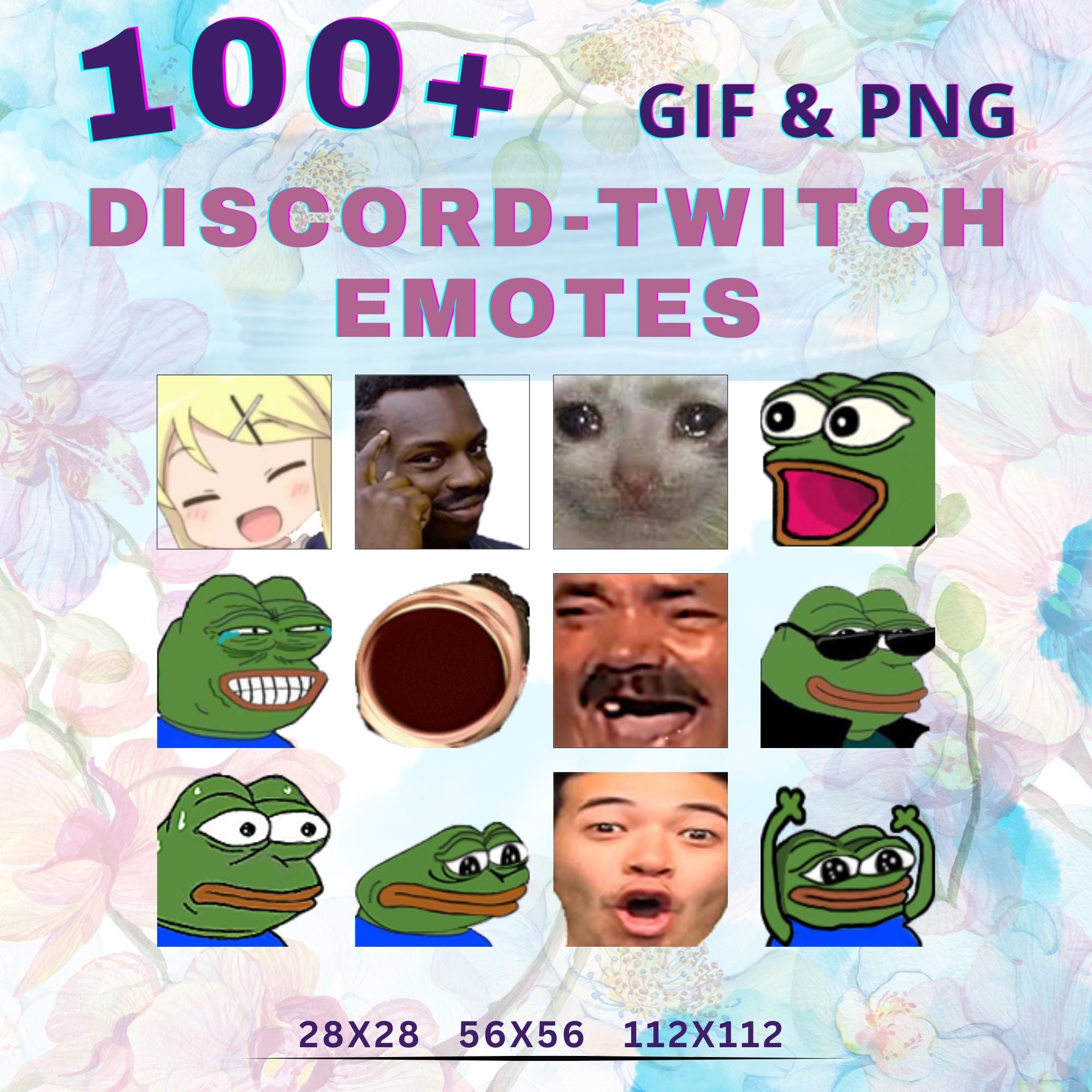 Memes Emotes Base Twitch Discord Badges Cute Doodles Emoji Kawaii Chibi ...