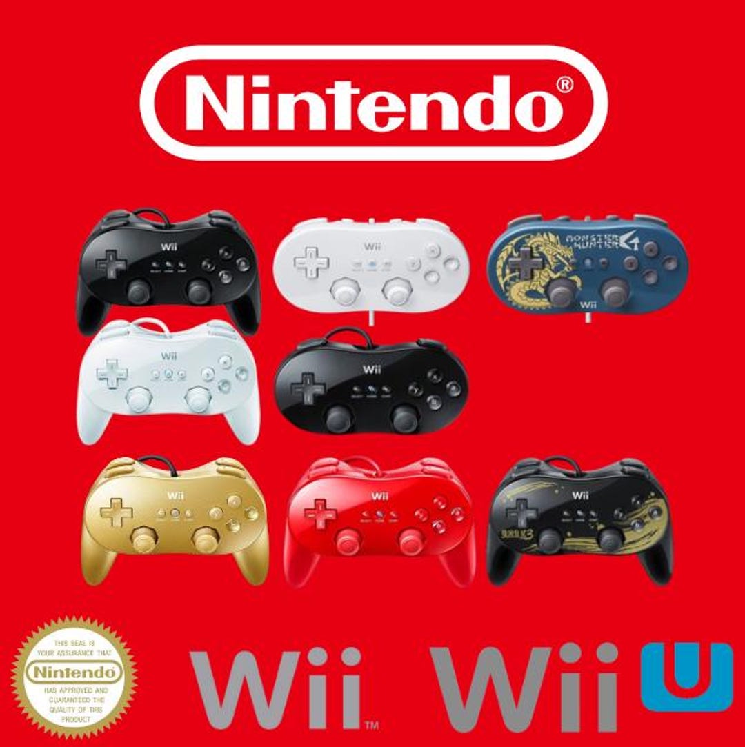 Official Wii & Wii U Classic Controller Pro Nintendo Authentic OEM ...