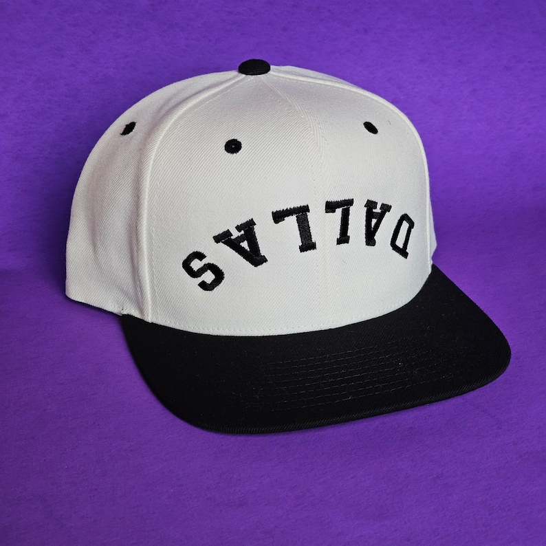 Upside Down Dallas Black Embroidered Snapback Hat - Etsy