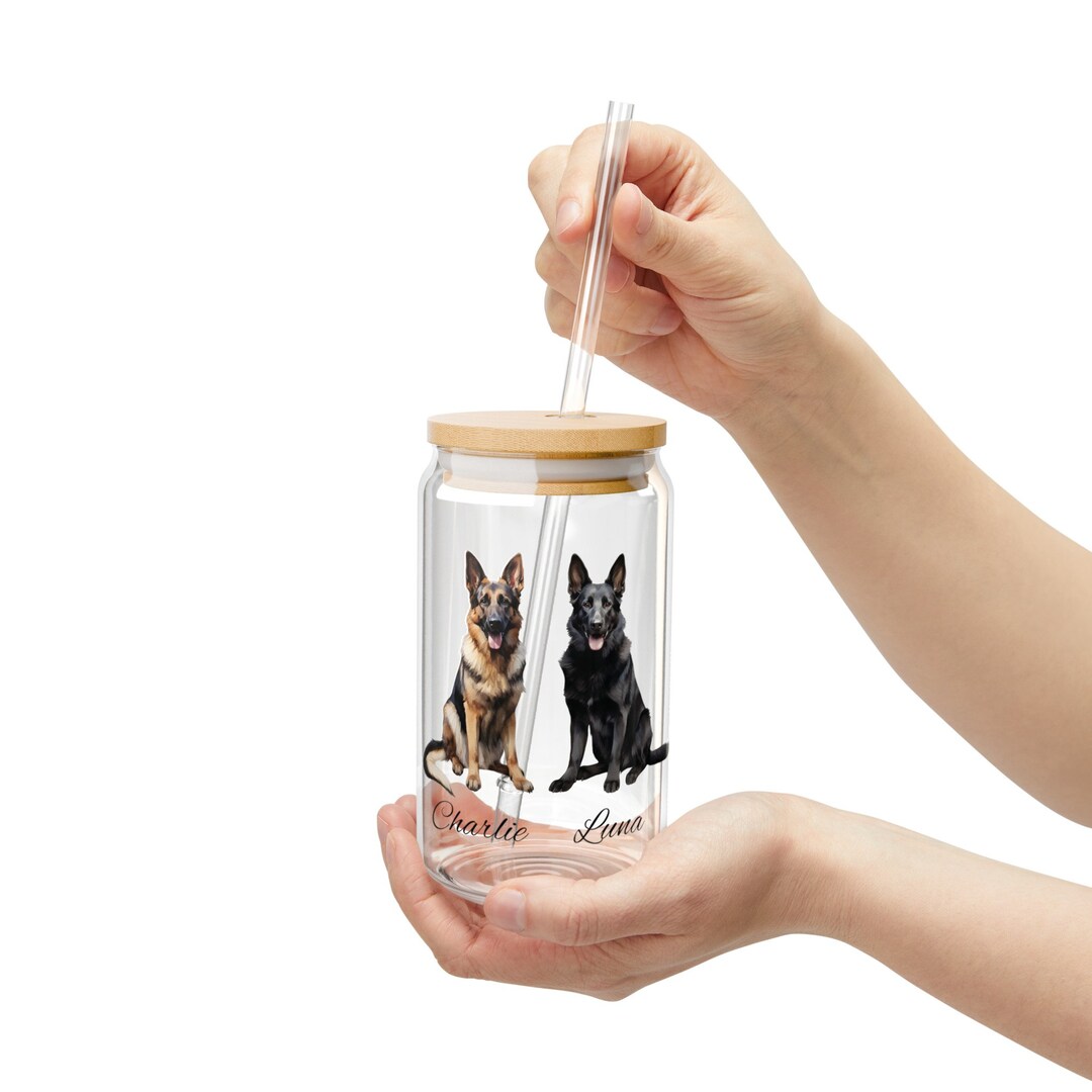 Personalized German Shepherd Glass - 16oz Bpa-free Sipper - Gift for ...
