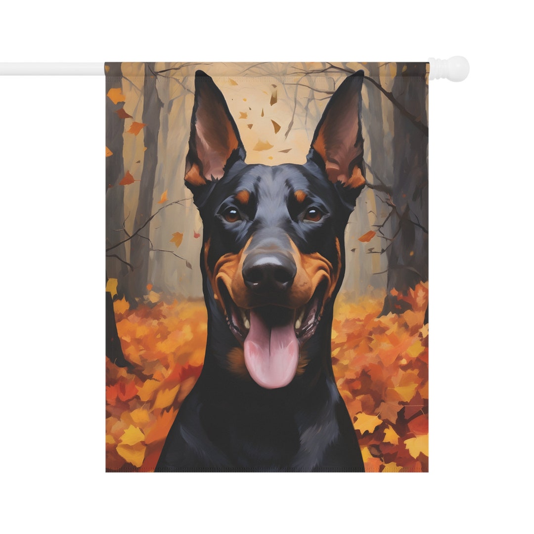 Doberman Fall Flag - Gift for Dog Mom Dog Dad or Dog Lover - Outdoor ...