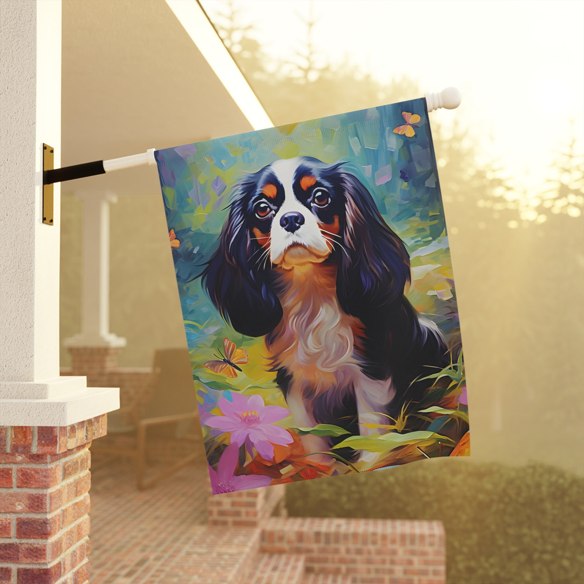 Tricolor Cavalier King Charles Spaniel Flag - Christmas Birthday Mother ...