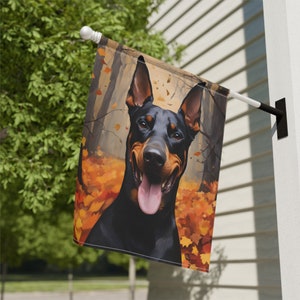 Doberman Fall Flag - Gift for Dog Mom Dog Dad or Dog Lover - Outdoor ...