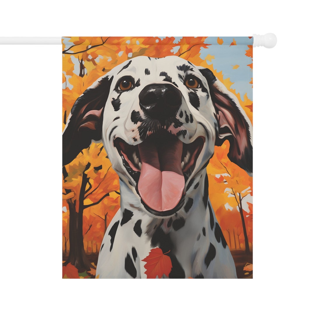 Dalmatian Fall Flag - Gift for Dog Mom Dog Dad or Dog Lover - Outdoor ...