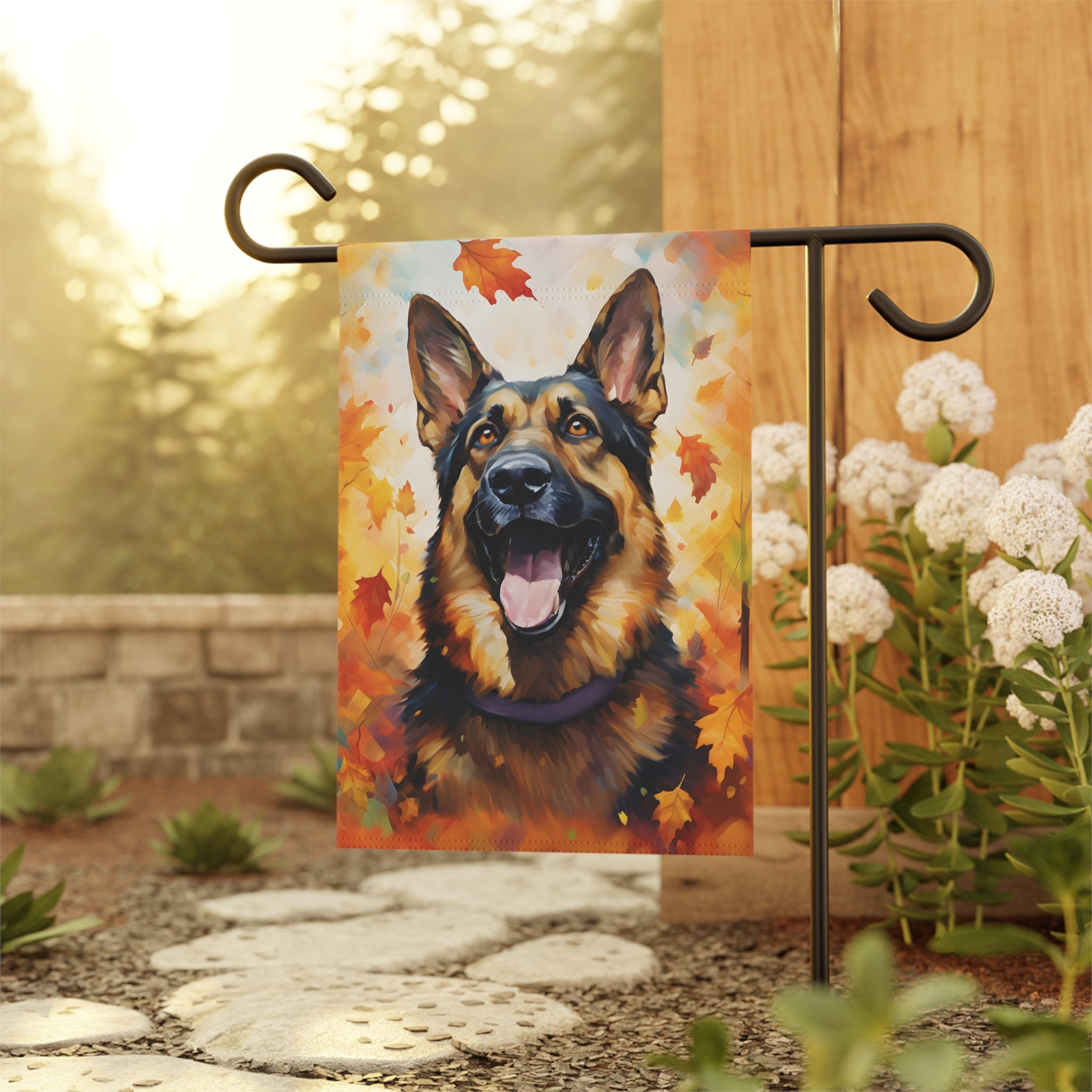 German Shepherd Fall Flag Gift for Dog Mom Dog Dad or Dog Lover Outdoor ...