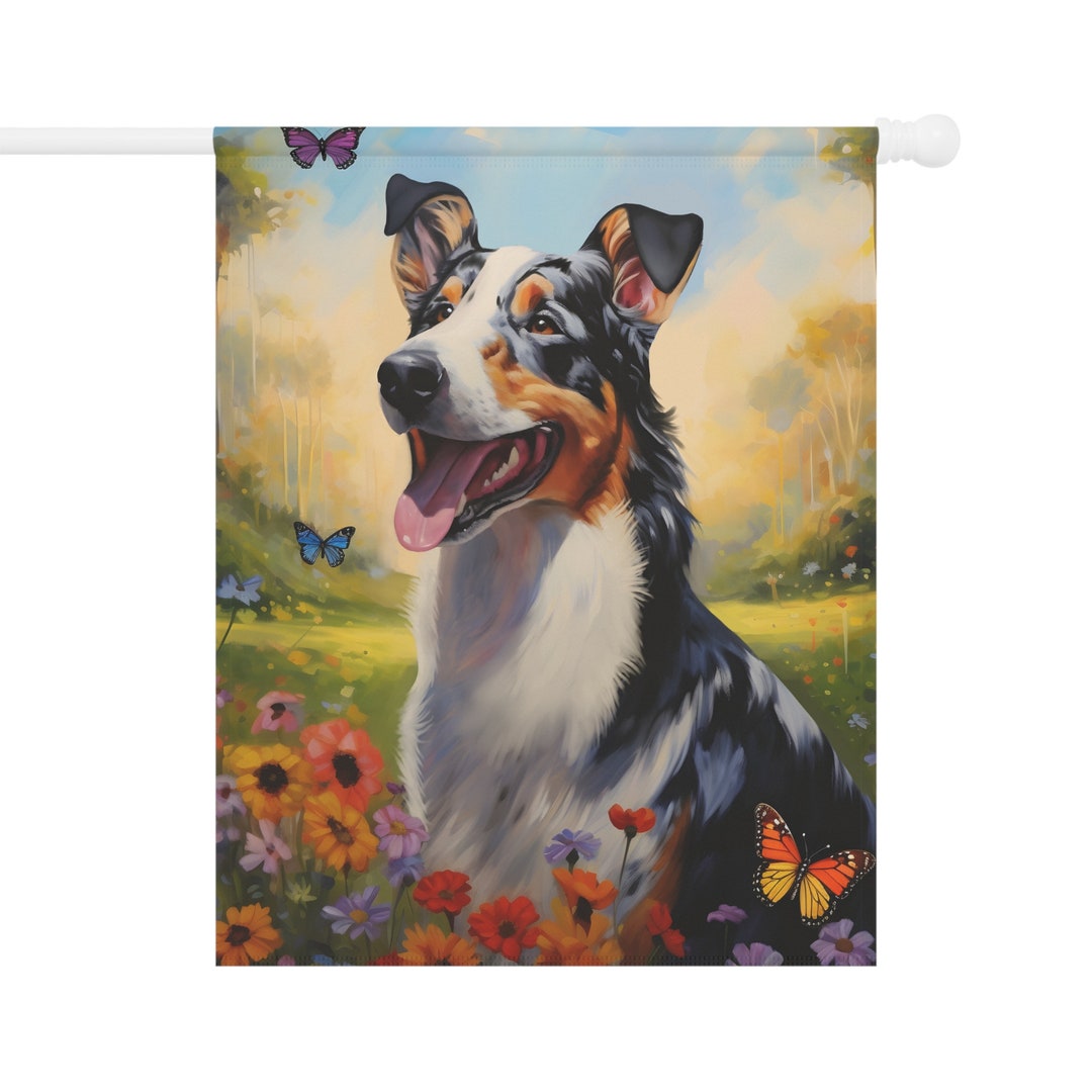 Blue Merle Smooth Collie Flag - Gift for Dog Mom Mother's Day Valentine ...