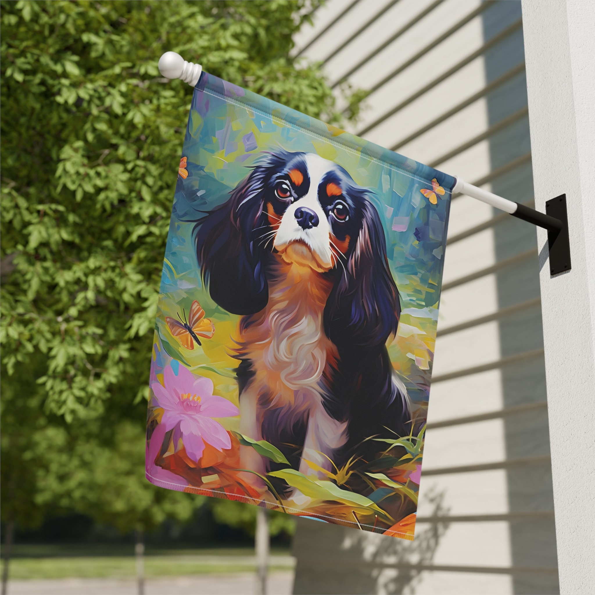 Tricolor Cavalier King Charles Spaniel Flag - Christmas Birthday Mother ...