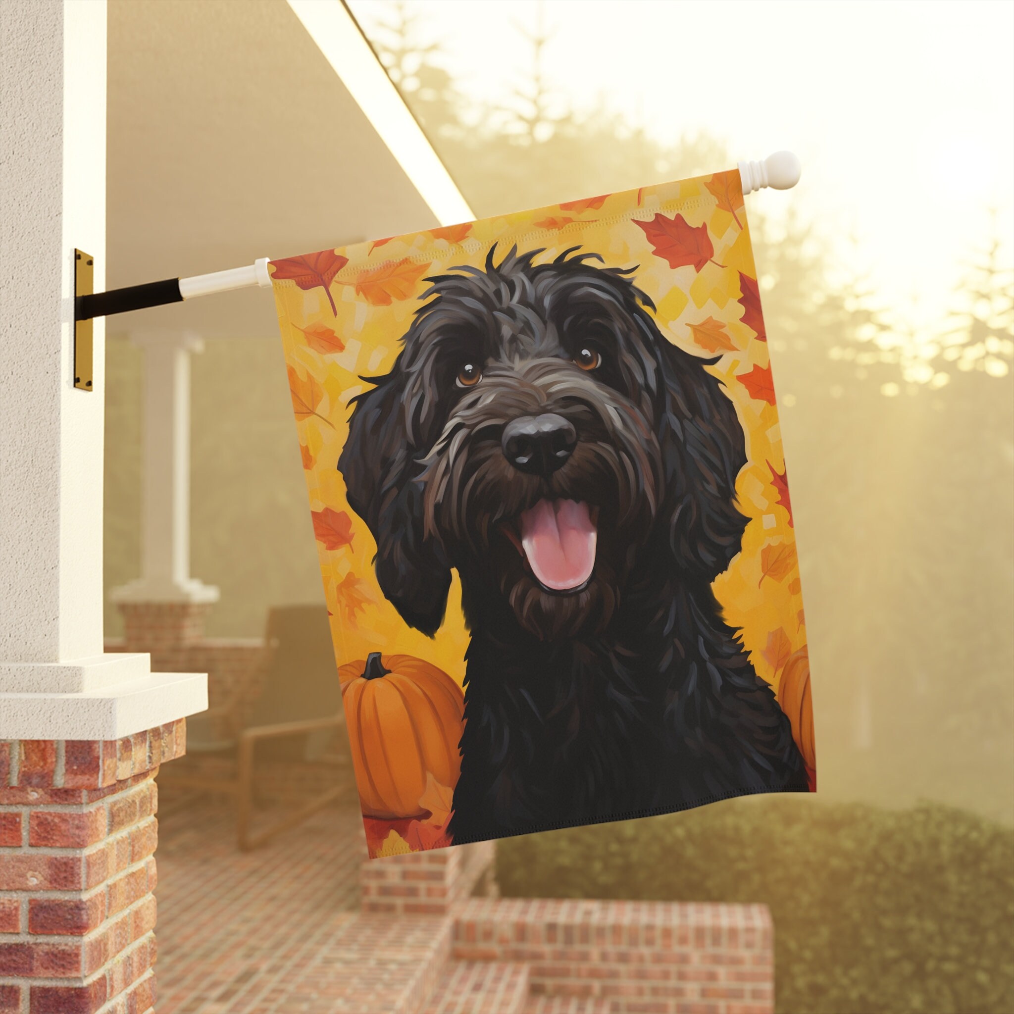 Black Labradoodle Fall Flag - Dog Mom Doodle Dad Birthday Gift ...