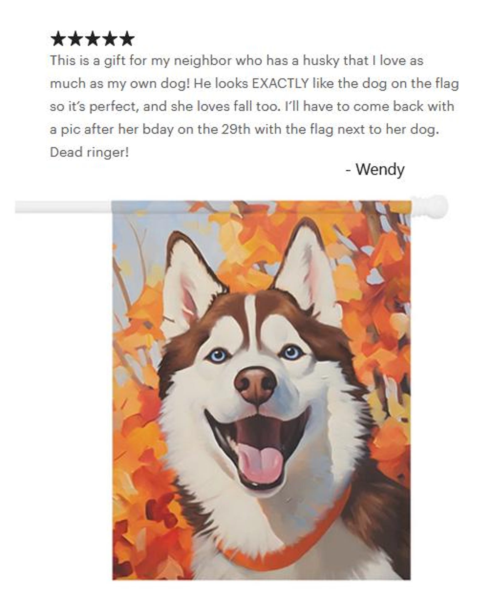 Red Siberian Husky Fall Flag - Gift for Dog Mom Dad Grandma ...