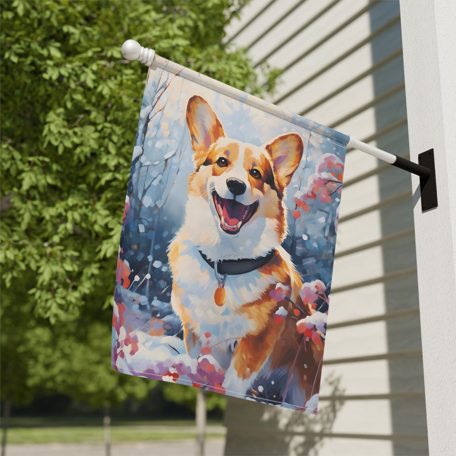 Pembroke Welsh Corgi Winter Flag - Great Christmas Gift for Corgi Mama ...