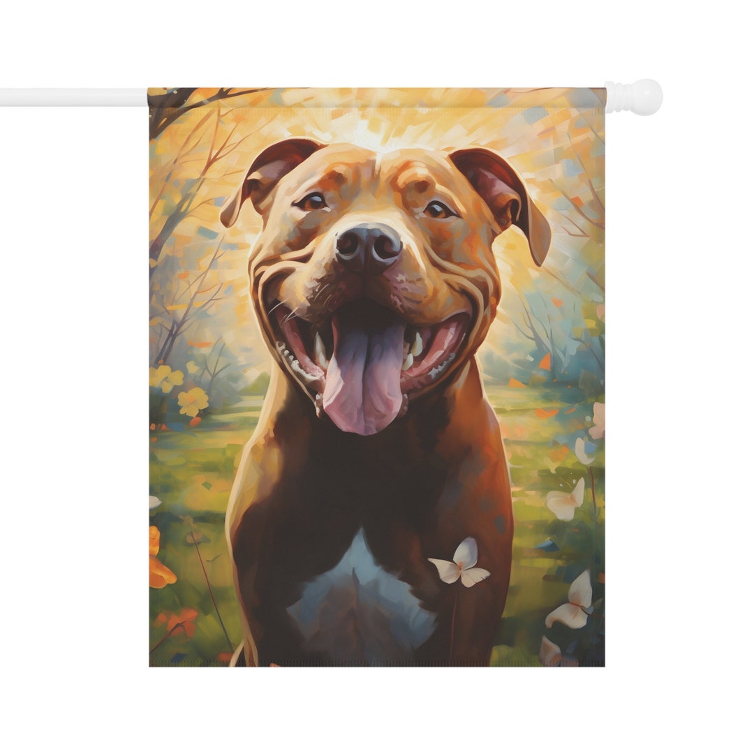 Red Pitbull Terrier Flag - Gift for Dog Mom Mother's Day Birthday ...